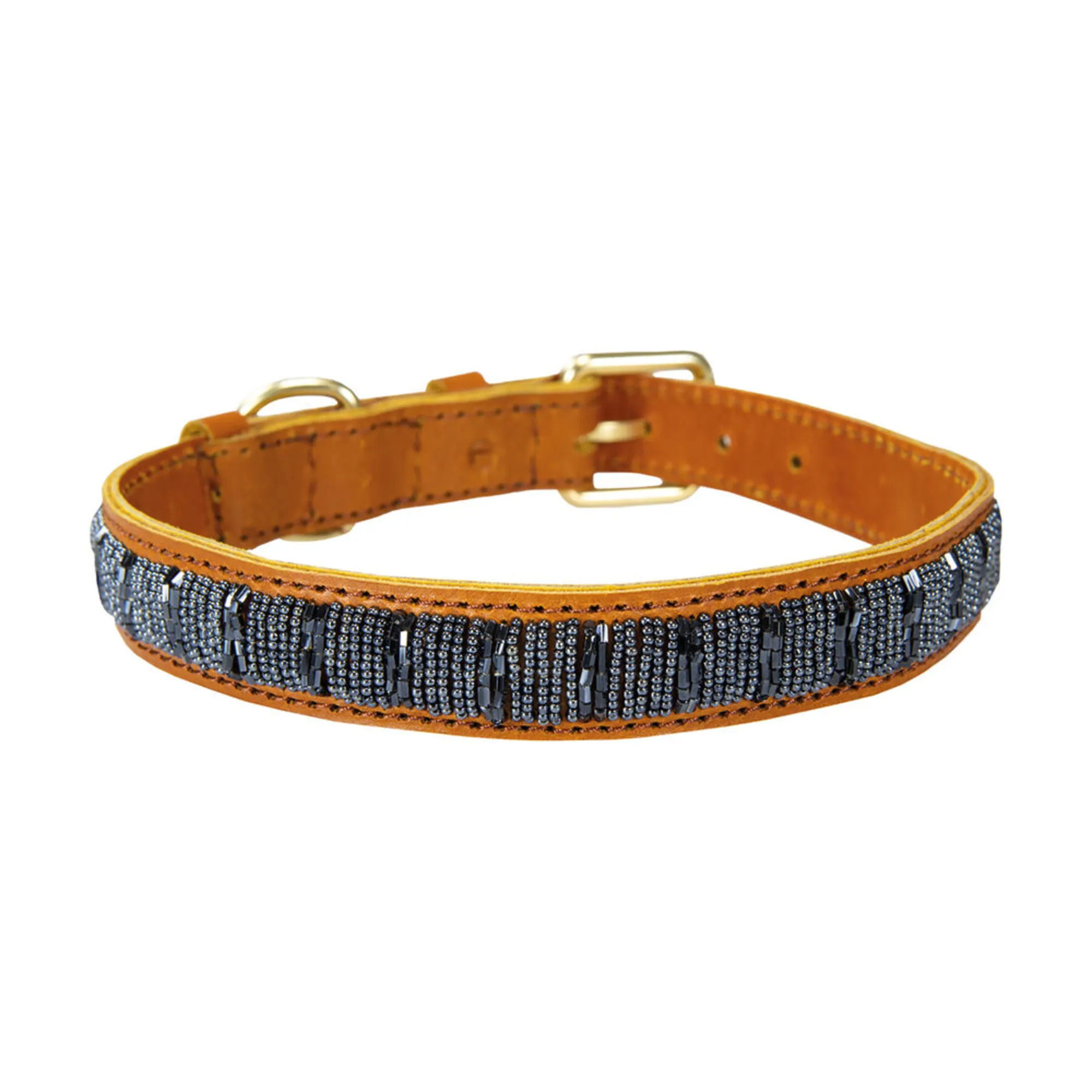 Plakkies Hunde-Lederhalsband 49-57 cm Starry Night